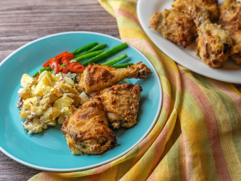 Baked Deviled Fried Chicken